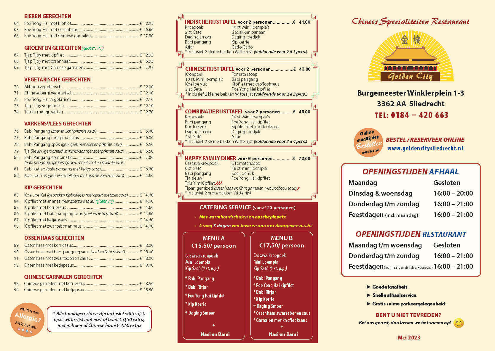 Afhaal lijst - Golden city